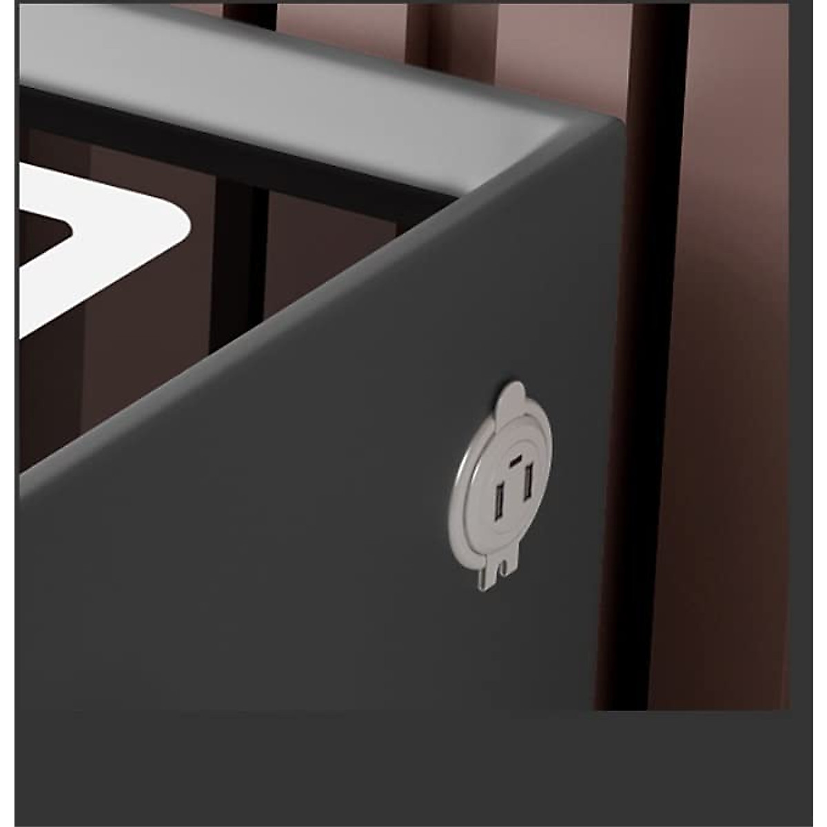 SXGWS Solid Wood End Table with Charging Station Wireless and LED Lights,Bluetooth Speaker Side Table，with 2/3 Storage Drawers for Bedroom Living Room (Color : White with 2 Drawers)