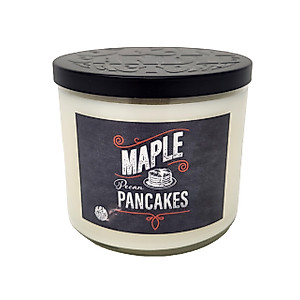 Maple Pecan Pancakes Candle ~ Glass 3 Wick Jar ~ Maple Butter Pecan Pancake Goodness! ~ All Natural Premium Soy Candle by S&M Candle Factory (Large 3 Wick)