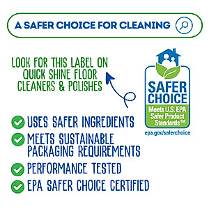 Quick Shine Multi Surface Floor Finish 64oz | Cleaner & Polish to use on Hardwood, Laminate, Luxury Vinyl Plank LVT, Tile & Stone | Safer Choice w/Clean Shine Technology | Protect-Refresh