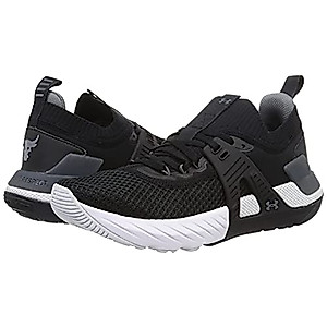 Under Armour Men's Project Rock 4 Training Shoe (10.5, Black/White, Numeric_10_Point_5)