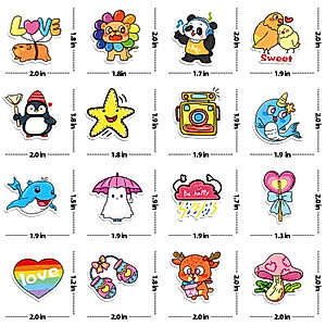 Y-times 600 Pcs Waterproof Vinyl Multicolor Cartoon Bubble Stickers for Kids, Teens, Adults - Water Bottle, Skateboards, Scrapbook, Laptops, Computers