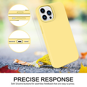 BENTOBEN Compatible iPhone 13 Pro Max Phone Case, Soft Silicone Gel Rubber Bumper Microfiber Lining Hard Back Women Shockproof Protective Cover for iPhone 13 Pro Max 6.7",Yellow