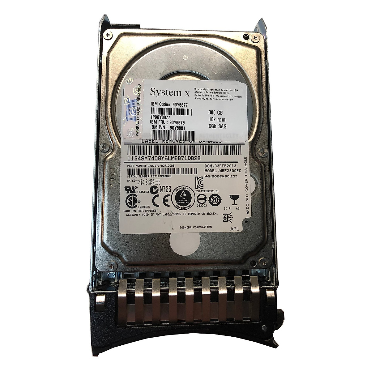 IBM 90Y8878 300GB 10K 6GBPS SAS 2.5 G2 HS HDD - 90Y8877 (Renewed)