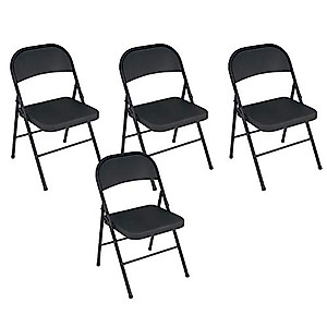 Cosco Black, Steel Folding Chair, 4 Pack
