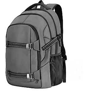 HORHUB Laptop Travel Backpack for Men Women, Anti Theft Business Backpack fits 17 Inch Notebook, Slim Sakteboard Backpack with USB Charging Port, College Bookbag Tech Backpack Teens Boys Gifts, Grey