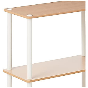 Furinno 99130BE/WH 3-Tier Double Size Storage Display Rack, Beech/White