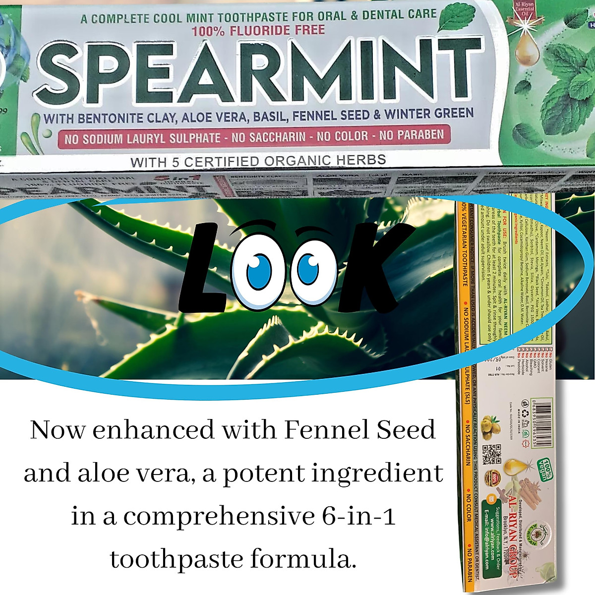 Pack of 4- Black Seed, Coconut, Tea Tree, Saffron, Peppermint- Herbal Toothpaste and Triplemint Fluoride Free