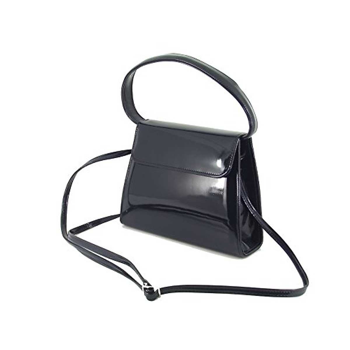 LONI Clutch Handbag Purse for Women | Shoulder & Top-Handle Grab Handbag | Nude Taupe Patent PU Leather Wedding Prom Evening