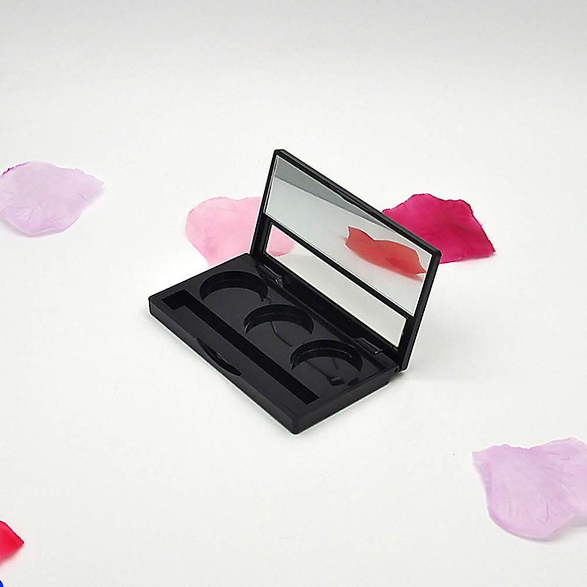 Lurrose Empty Magnetic Eyeshadow Palette 3 Colors Empty Eyeshadow Case Box Empty Magnetic Cosmetics Makeup Powder Sample Container 2Pcs 26mm