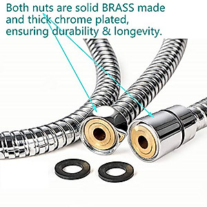 TRIPHIL Kink-free Shower Hoses 71" Extra-long for Handheld Showerhead Hose Replacement, Flexible Metal Shower Tube Extension, Stainless Steel Sleeve Chrome 71 Inches