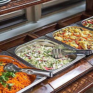 JAPCHET 8 PCS 1/6 Size 2-1/2 Inch Deep Steam Pan, Steam Table Chafer Pan, Stainless Steel Hotel Pan Food Pan for Buffet, Restaurants, Catering