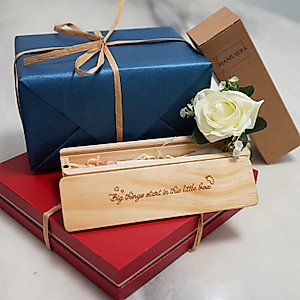 HAMUIERS Pregnancy Test Keepsake Box, Pregnancy Announcement for Dad, Baby Announcements Ideas Wooden Baby Keepsake Box