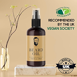 Barbology LONDON Vegan Multi-Purpose Beard Oil for Eliminating Dandruff and Impurities in Hair, 1.02 oz