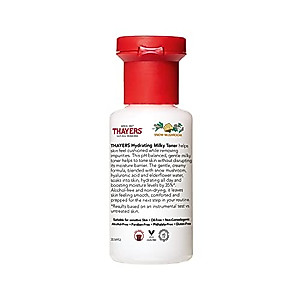 Thayers Milky Hydrating Face Toner with Snow Mushroom, Hyaluronic Acid and Elderflower, Dermatologist Recommended Gentle Alcohol Free Facial Skincare for Dry and Sensitive Skin, Paraben Free, 3 FL oz