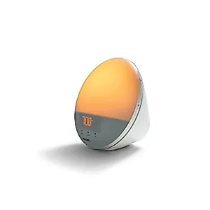 Philips SmartSleep Wake-up Light, Colored Sunrise and Sunset Simulation, 5 Natural Sounds, FM Radio & Reading Lamp, Tap Snooze, HF3520/60