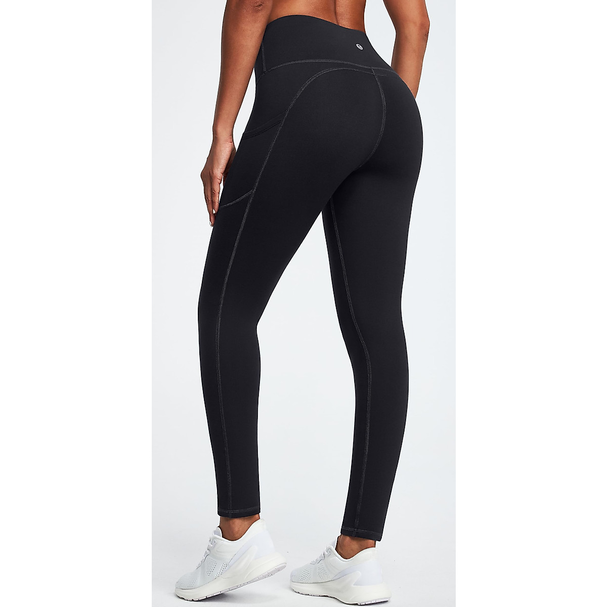 IUGA Fleece Lined Leggings with Pockets for Women Thermal Leggings for Women High Waisted Yoga Pants Winter Workout Leggings Black