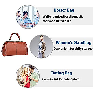 Banuce Fashion Full Grain Italian Leather Doctor Bag Purses and Handbags for Women Ladies Satchel