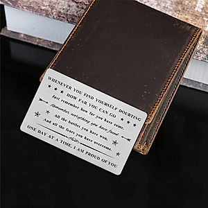 Emideary Sobriety Wallet Card Gifts for Women Men, Sober Gift - Proud of You AA Recovery Gift Keepsake - Sobriety Anniversary Christmas Presents