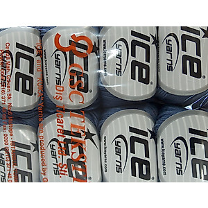 Lot of 8 Skeins Ice Yarns Baby Cotton (100% Giza Cotton) Yarn Oil Blue