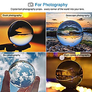 MerryNine Professional Photography Crystal Ball, K9 Crystal Glass Ball with Pouch (90mm, K9, with Pouch)