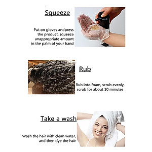 Baguri black hair dye shampoo 3 in 1 women ,herbal hair dye shampoo 3 in 1,10 mins herbal hair darkening shampoo,500ml natural 10 mins herbal hair darkening shampoo (Black)