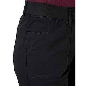 Lee Women's Relaxed Fit Austyn Knit Waist Cargo Capri Pant, Black, 12