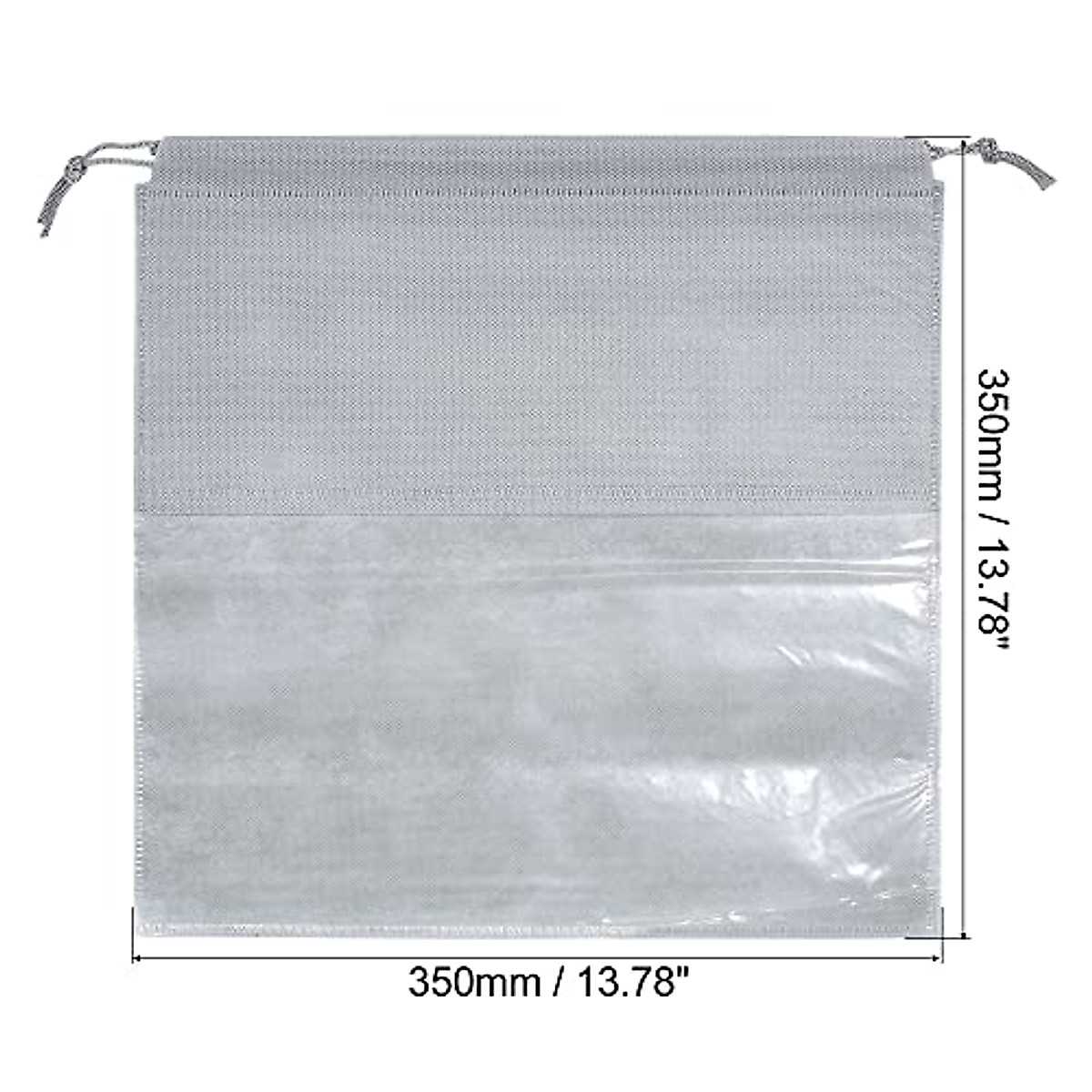 PATIKIL 13.8 Inch Non-Woven Fabric Handbag Dust Cover, 5 Pack Dustproof Storage Organizer Drawstring Bag for Handbags Purses, Gray