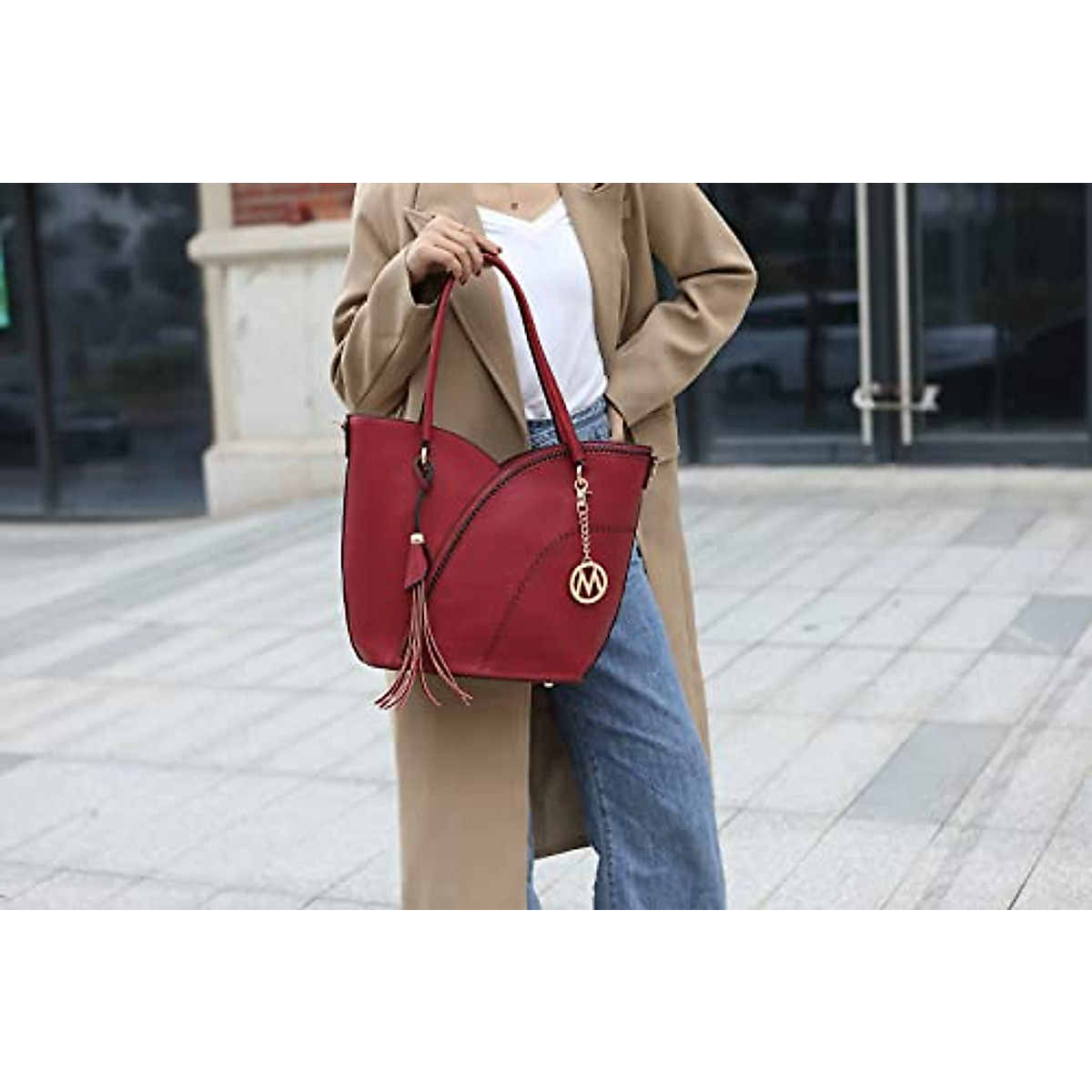 MKF Collection Tote Bag for Women,Vegan Leather Set Handbag Wallet Purse, Top-Handle Tote