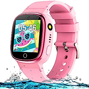 Waterproof Smart Watch for Kids 3-10 Years Old with 1.44'' Touch Screen 24 Puzzle Games 10 Audio Books Camera Music Video Player 13 Alarm Clocks Pedometer Flashlight Birthday Gift for Boys Girls