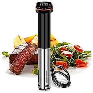 Upesitom Sous Vide Cooker, 1100W Sous Vide Precision Machine, IPX7 Waterproof Immersion Circulator with Temperature Control, Digital Timer, Low Noise & Fast Heating