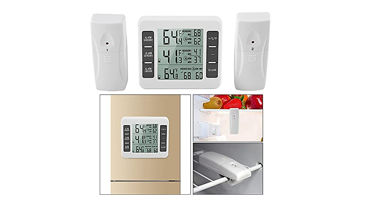 plplaaobo Wireless Thermometer with LCD Display