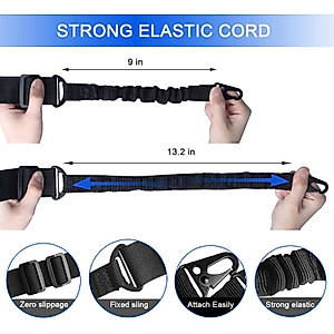 HANAMO 2 Point Sling Two Point Sling with 2 Pack QD Sling Swivels & QD Sling Mount black