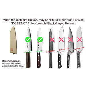 Yoshihiro Natural Magnolia Wood Saya Cover Blade Protector for Santoku (180mm)7in