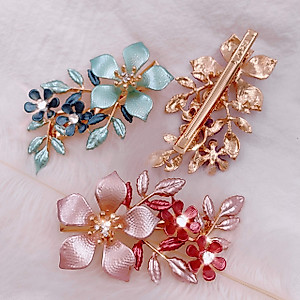 3PCS Large Flower Metal French Hair Styling Alligator Clips Accessories Women Girls