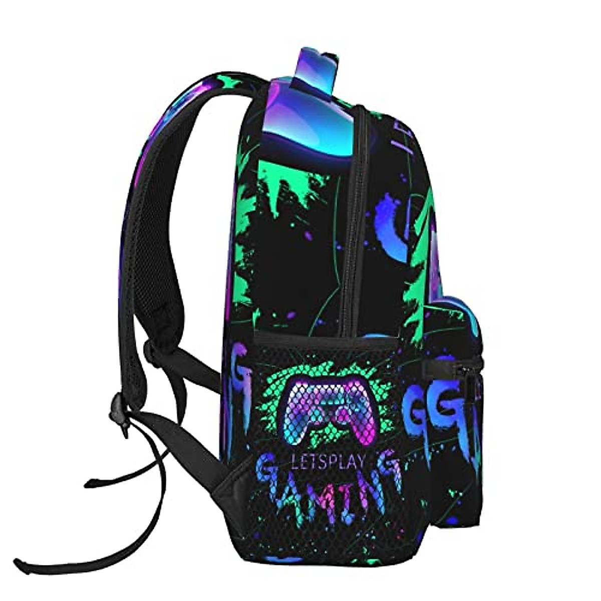 Gamepad Backpack Gamer Casual Travel Daypack Capacity Student Bookbag For Kids Teens Adults Water Resistant Durable Backpack