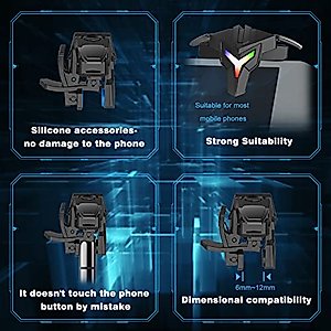 Mobile Gaming Trigger, Physically Mapped Automatic Continuous Click Game Trigger, PUBG Mobile Controller, RGB Light Alloy Button Zero Latency, for PUBG/Fortnite/COD/NEW STATE Mobile Game