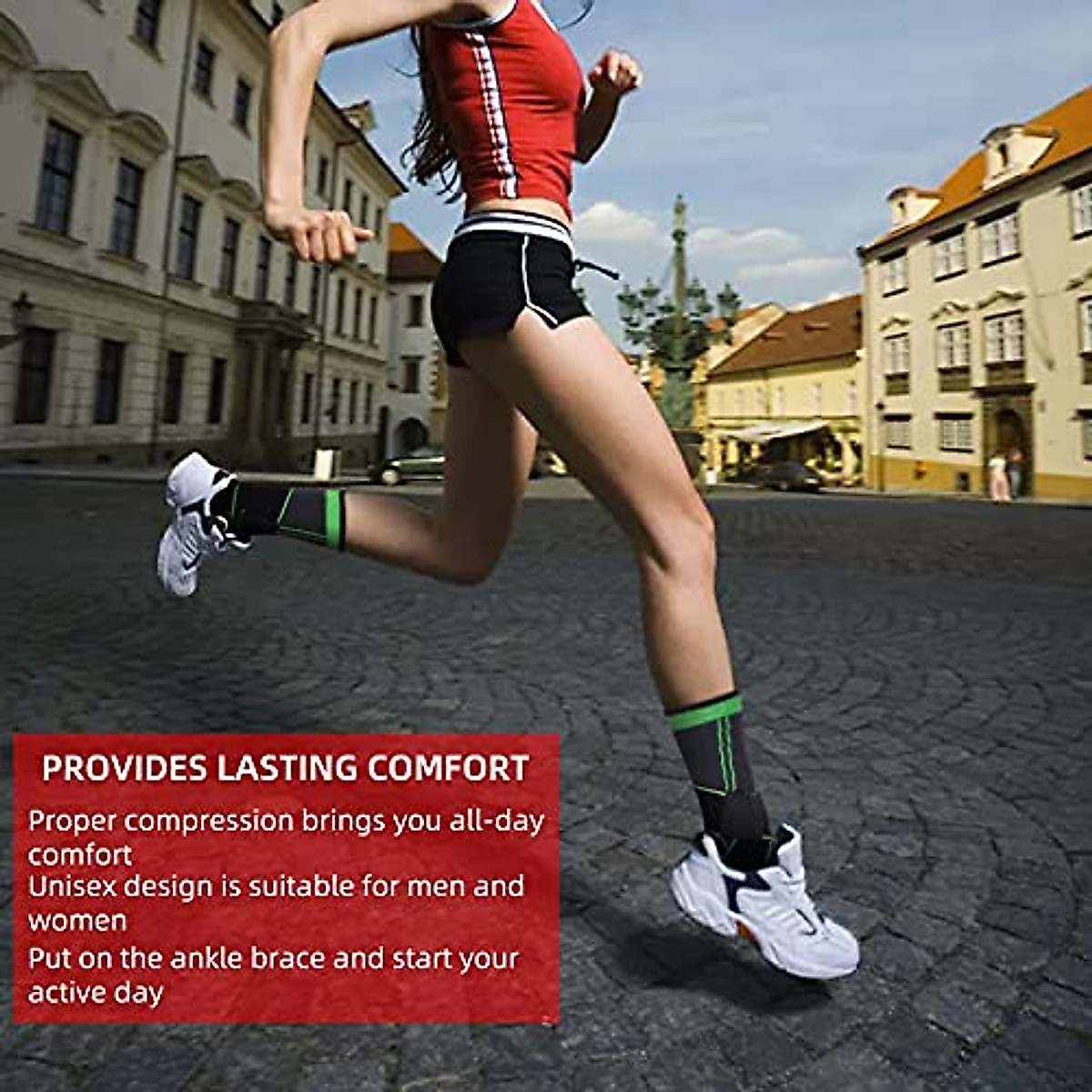Ankle Support Braces (1Pair), Breathable Ankle Compression Sleeves with Adjustable Wrap,Elastic Ankle Brace Stabilizer for Plantar Fasciitis,Achilles Tendonitis,Sprained Ankle Pain Swelling Relief