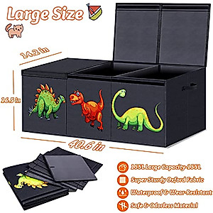 ANNKIE Extra Large Toy Box Chest for Boys, Collapsible Sturdy Storage Bins with Lids, Large Toy Box Chest Storage Organizer for Kids,Girls, Nursery Room, Playroom, Closet, 40.6"X16.5"X14.2"(Dinosaur)