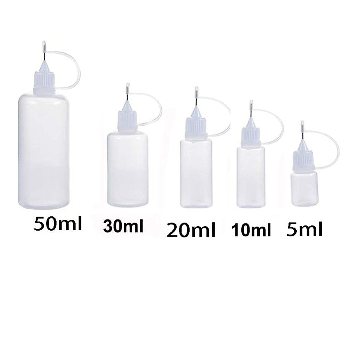 Plastic Squeeze Bottles, Refillable Dropper Bottles with Needle Tip Caps Portable Oil Bottles, Durable Liquid Applicator Bottles(30ml)