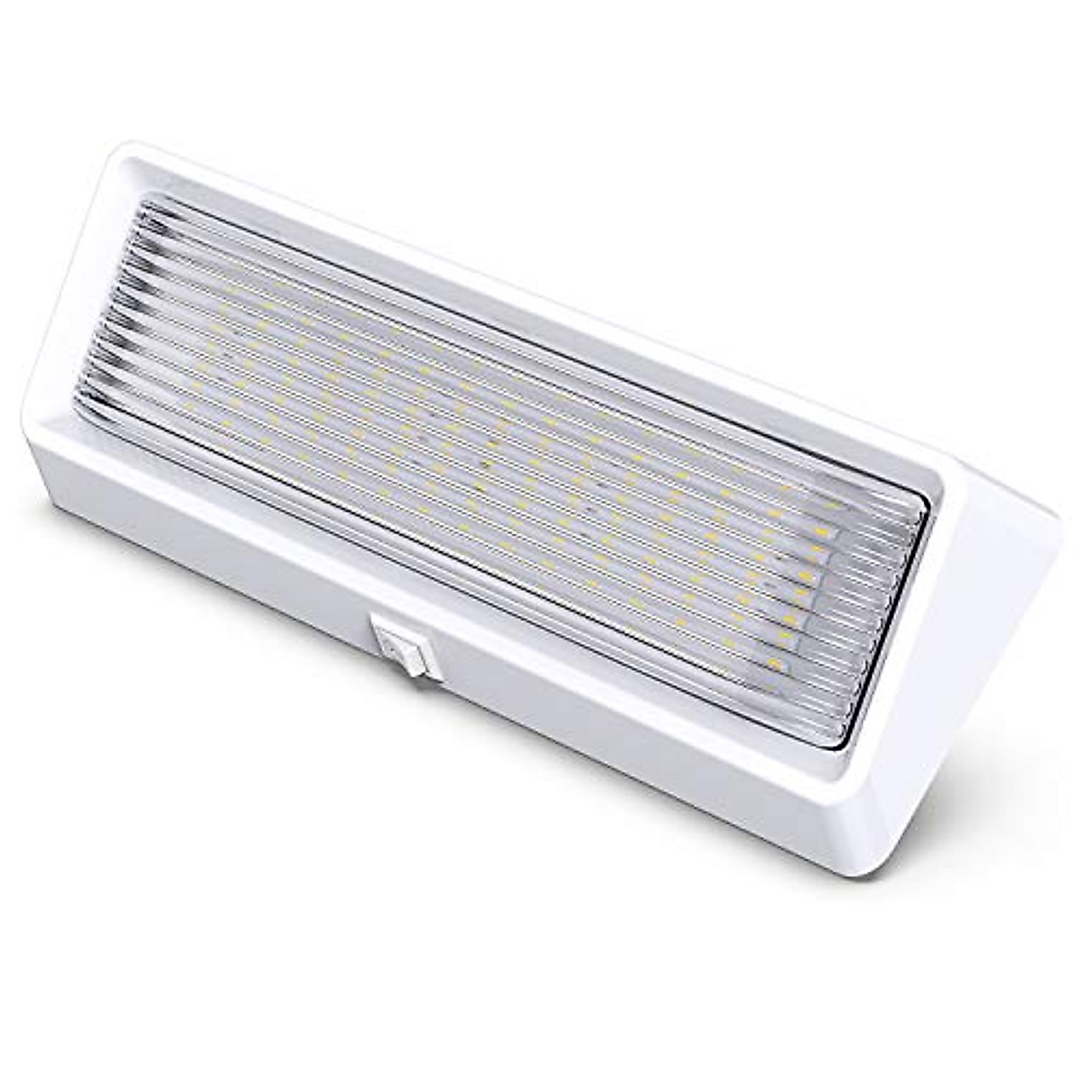 Leisure LED 2 Pack RV Exterior Porch Utility Light with Switch XL 12v 650 Lumen Lighting Fixture. Replacement Lighting for RVs, Trailers, Campers, 5th Wheels White Base Clear Lens (White, 2-Pack)