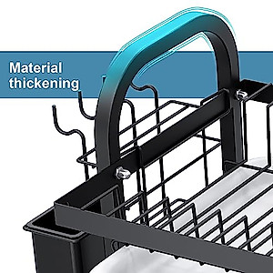 DUANFEE Dish Drying Rack for Kitchen Counter, 3 Tier Dish Rack with Drainboard, Large Dishes Racks Rustproof Dish Dryer Rack, Black