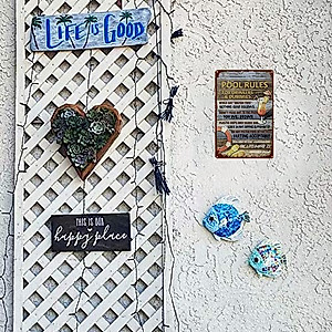 Pool Metal Signs Swimming Pool Rules House Decoration, Swimming Pool Rules Funny Signs For Club Bar Pub Gym Garden Gate Drinking Fountains Poster Tin Sign Metal Sign 8x12 Inch