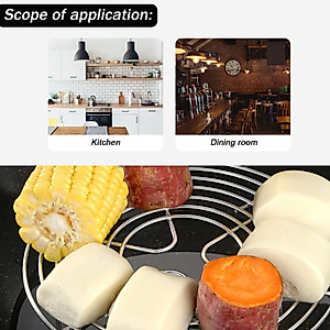 Cabilock Round Cooking Rack Stainless Steel Steamer Rack Grilling Rack Canning Rack Cooling Rack for Baking Canning Cooking 7.9x2.8 inch