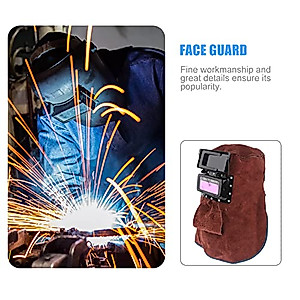 Welding Shield Cowhide Leather Welder Welding Helmet Welding Hood Auto- darkening Welding Helmet Welding Helmet Auto Darkening Lens Welding Helmet Accessories for Men