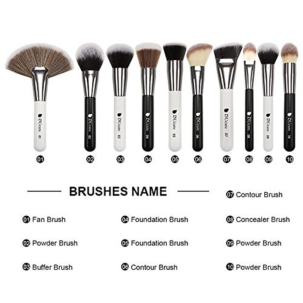 DUcare Professional Makeup Brushes Panda Series Makeup Brush Set Valentines Day Gifts 31Pcs Kabuki Foundation Blending Face Powder Blush Concealers Eye Shadows With Leather Case Organizer
