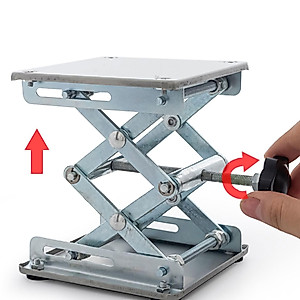 RXZIXYL Adjustable Lifting Stand Display Table Woodworking Lifter Jack for RC Crawler Car TRX4 SCX10 Wraith RR10 Arrma Kraton Losi LMT (100x100mm)