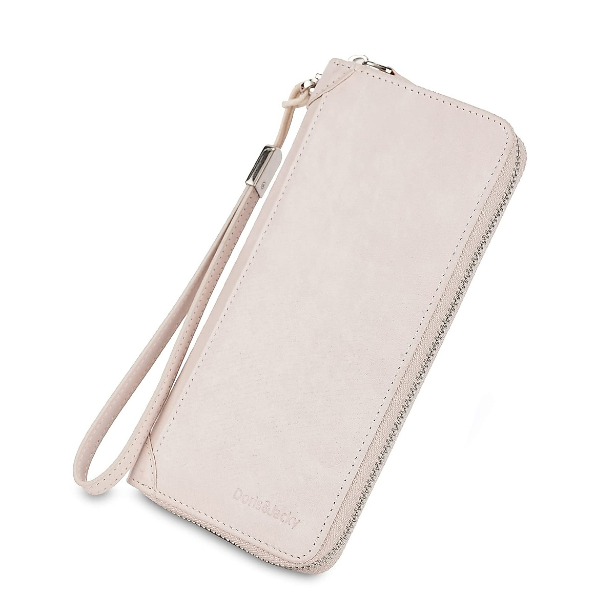 DORIS&JACKY Women Leather Wallet Rfid Blocking Large Capacity Zipper Around Travel Wristlet Bags