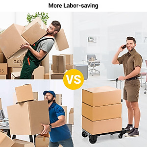 XCBYT Folding Hand Truck, 3 in 1 Foldable Hand Truck Heavy Duty 330 LB Portable Dolly Cart with 4 Wheels & 2 Elastic Ropes Convertible Hand Truck for Moving Office Home