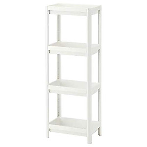 Ikea VESKEN Shelf Unit with TSS Cotton Balls (White, 36x23x100 cm)