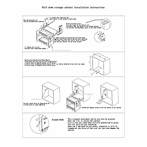 HDHRBH 24 Inch Pull Down Shelf,Pull Down Shelf Cabinet Organizer,Kitchen Cabinet Pull Down Shelf,Convenient Heavy-Duty 2-Tier Wall Pull Down Shelf ,High Cabinet Pull Down Shelf